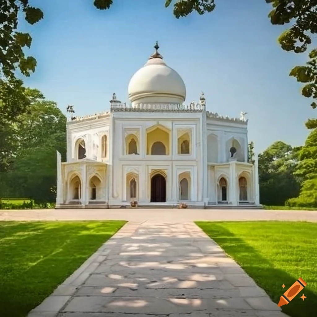 Frontal elevation of mughal mahal white house whitemarsh lynnewood on ...
