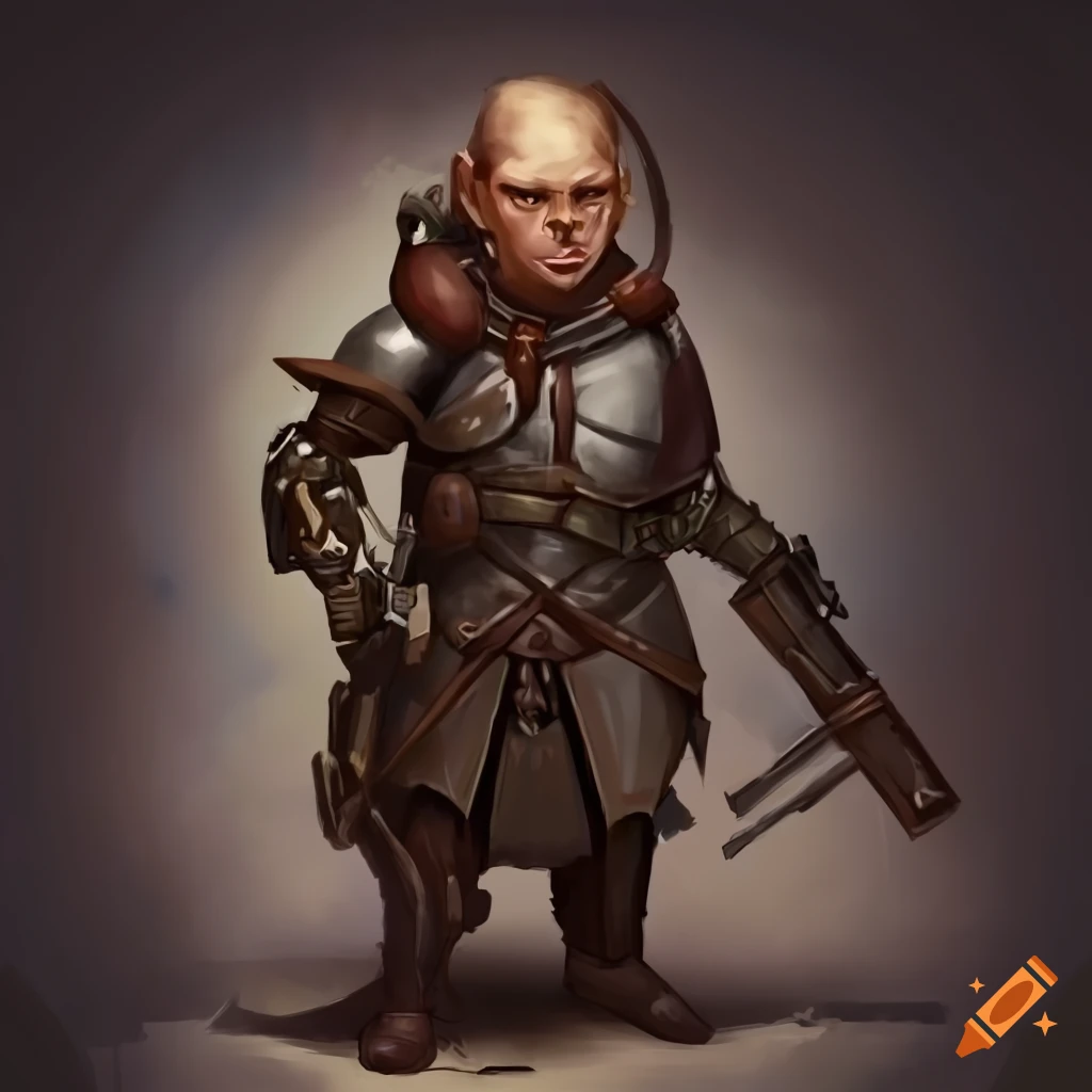 Dnd character with a robotic limb on Craiyon