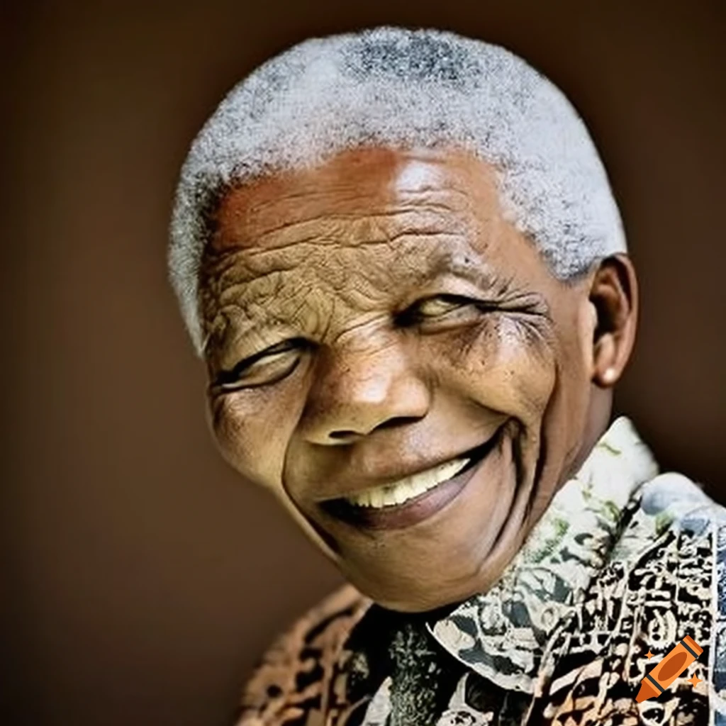 Nelson mandela in paradise with birds