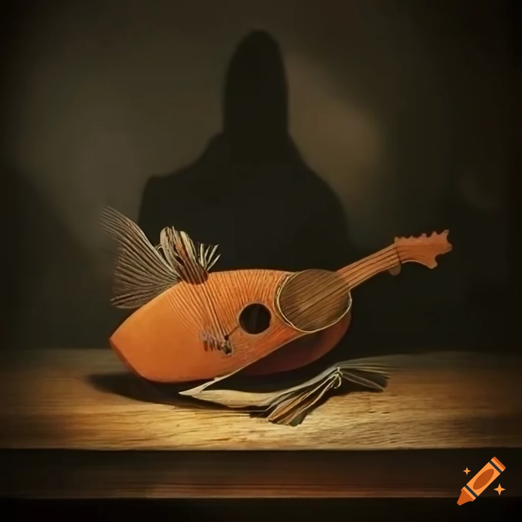 Image of a fish playing a lute on Craiyon