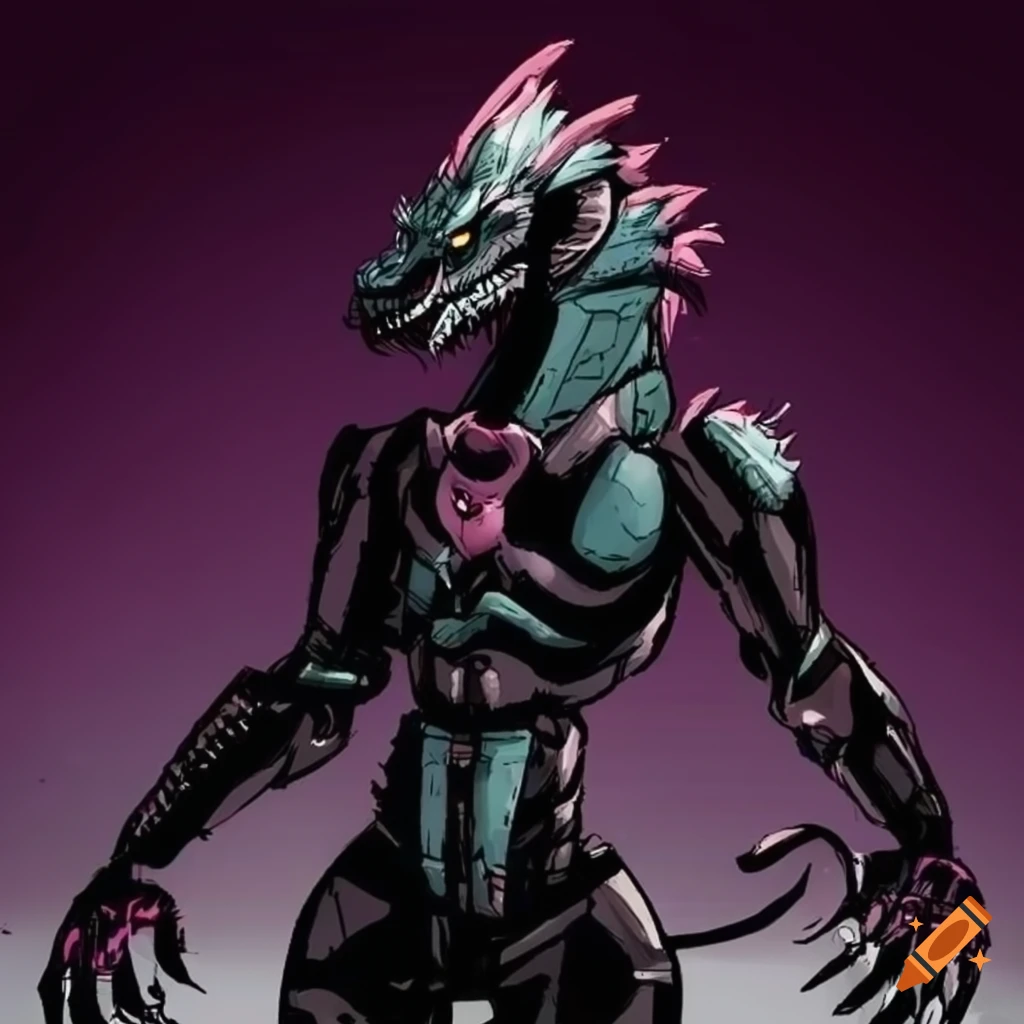 Anthro pangolin cyborg in the style of metal gear rising on Craiyon