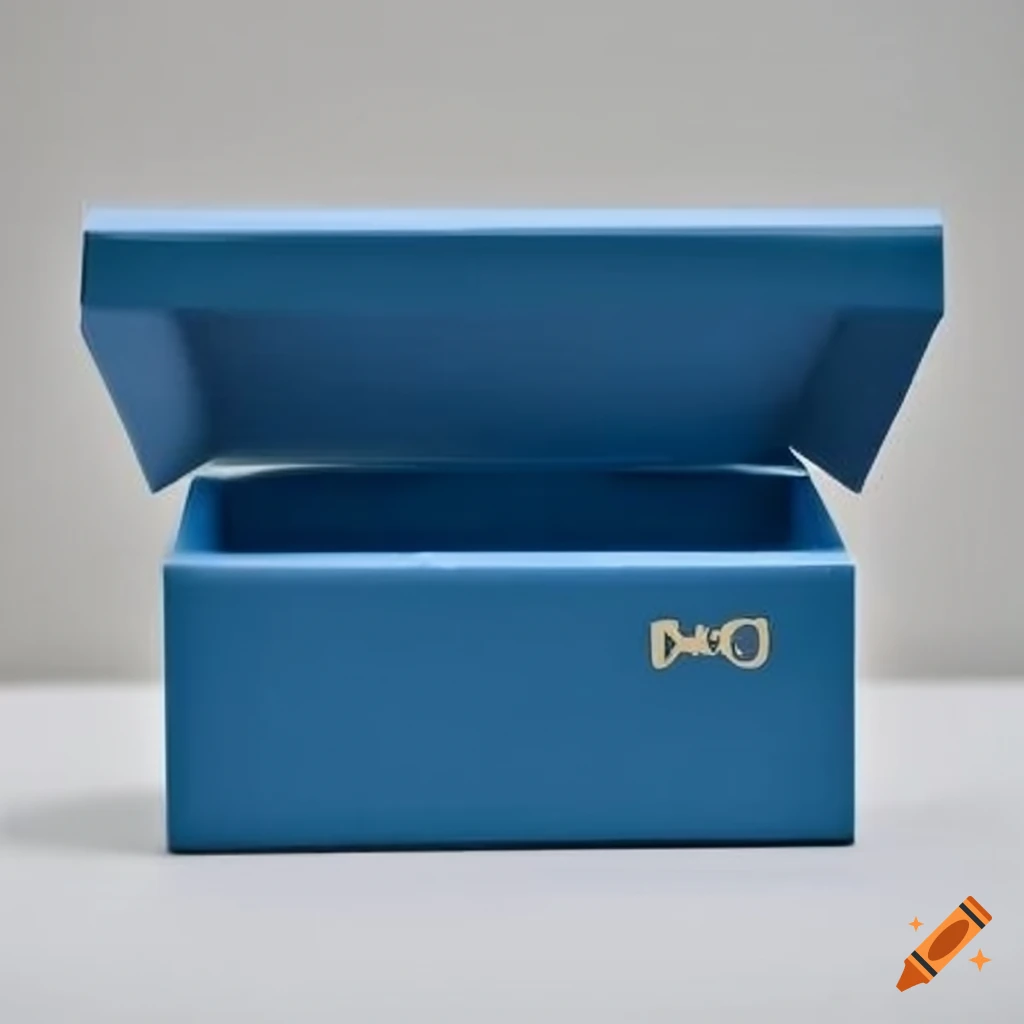 Blue textured shoe box with a unique design on Craiyon