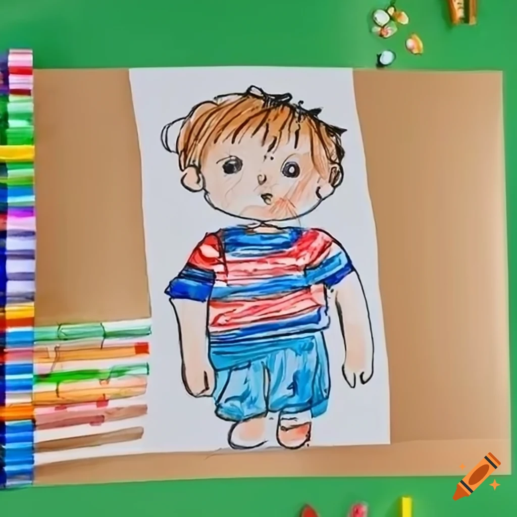 Colorful drawing made by a kid on Craiyon
