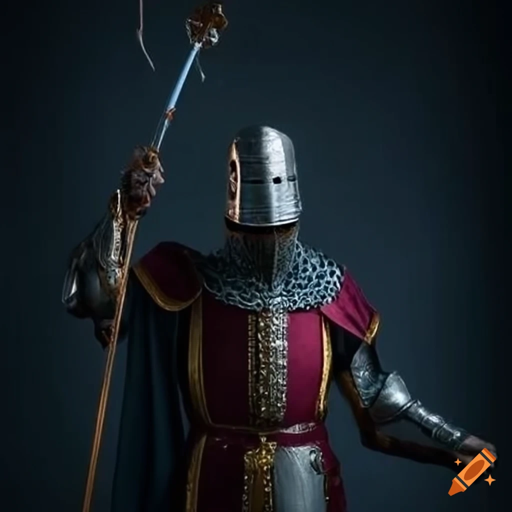 Dark age saxon soldier with bow and arrows in dark purple attire on Craiyon