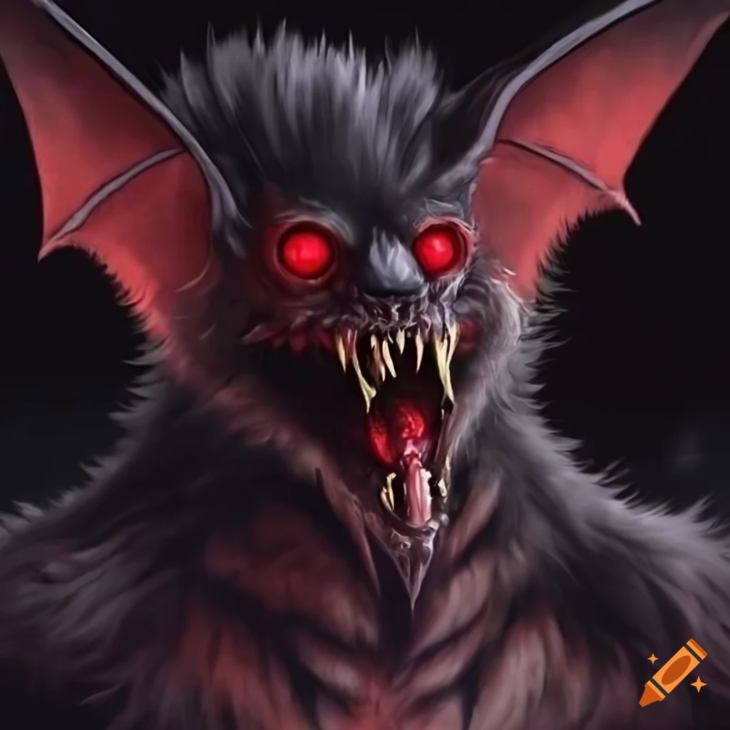 High-quality detailed digital painting of a bat in vector illustration ...