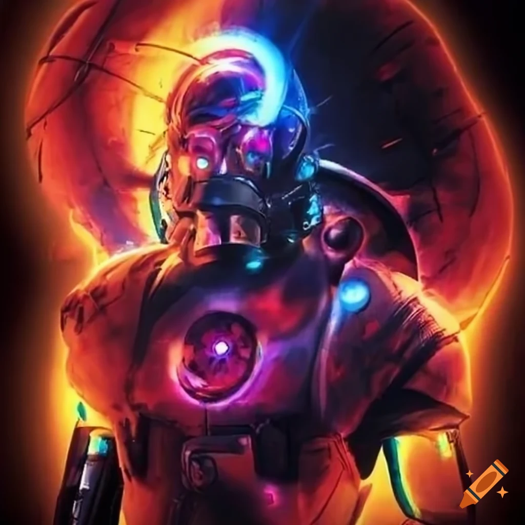 Illustration of a forty niner superhero with gamma rays on Craiyon