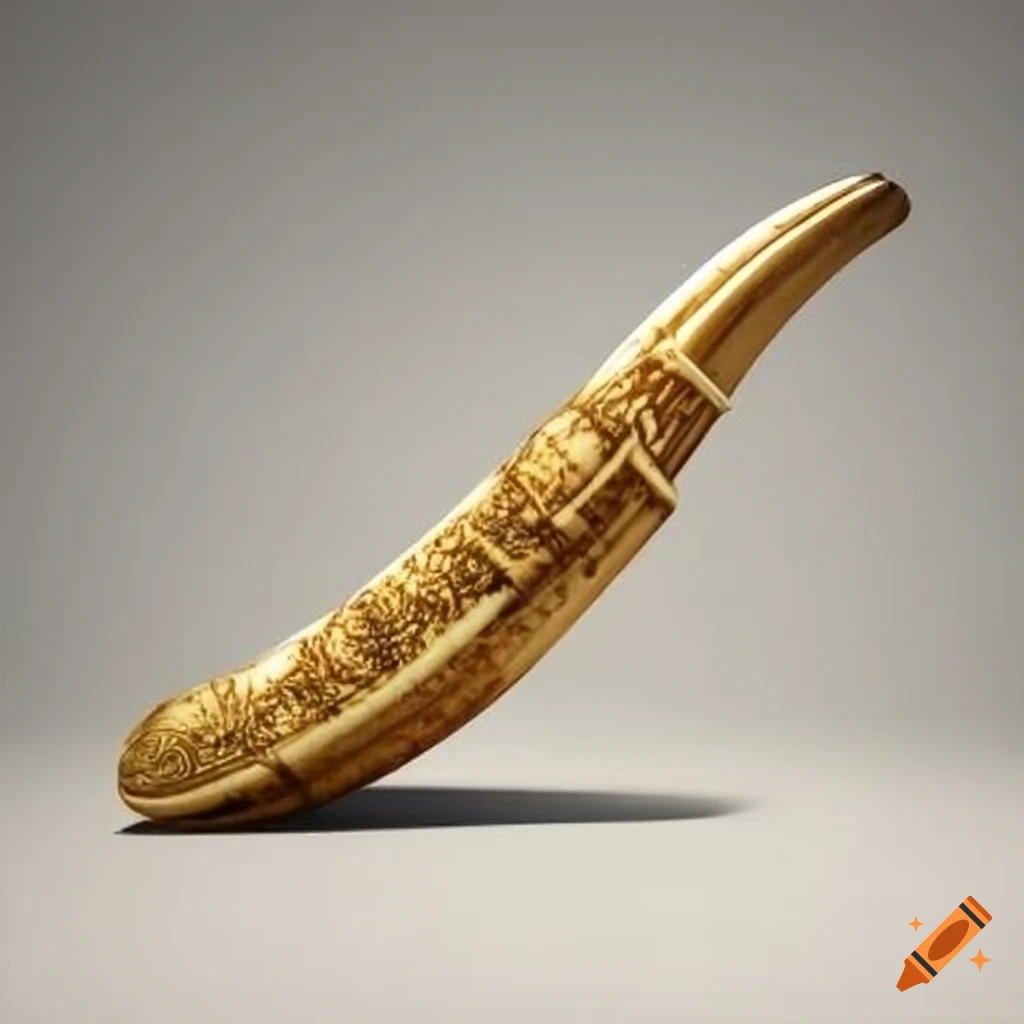 Ivory tusk with gold-platted section on Craiyon