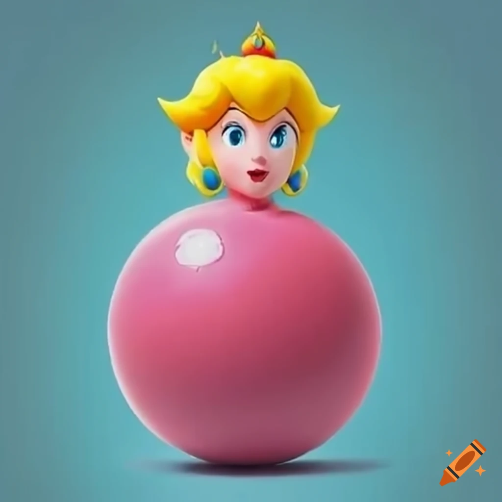 Princess peach trapped in a giant blue ball on Craiyon