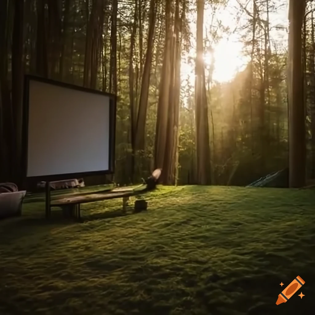 Outdoor cinema in nature setting