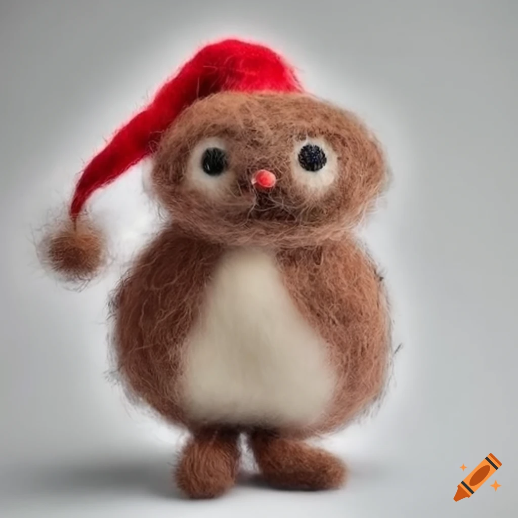 Wool felted christmas creatures on Craiyon