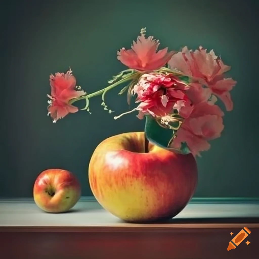 Fresh and vibrant orange still life with blue bowl and flowers on warm ...