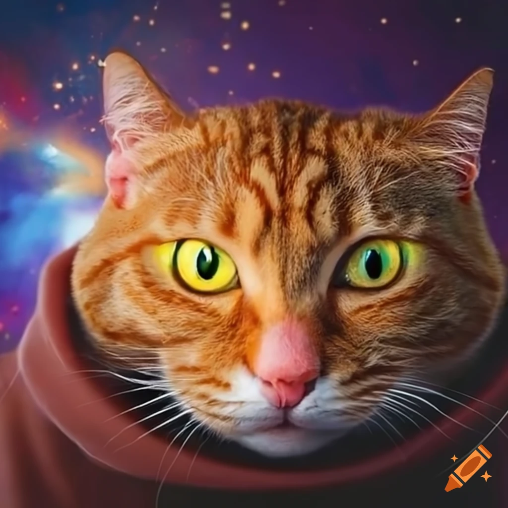Cute orange space cat on Craiyon