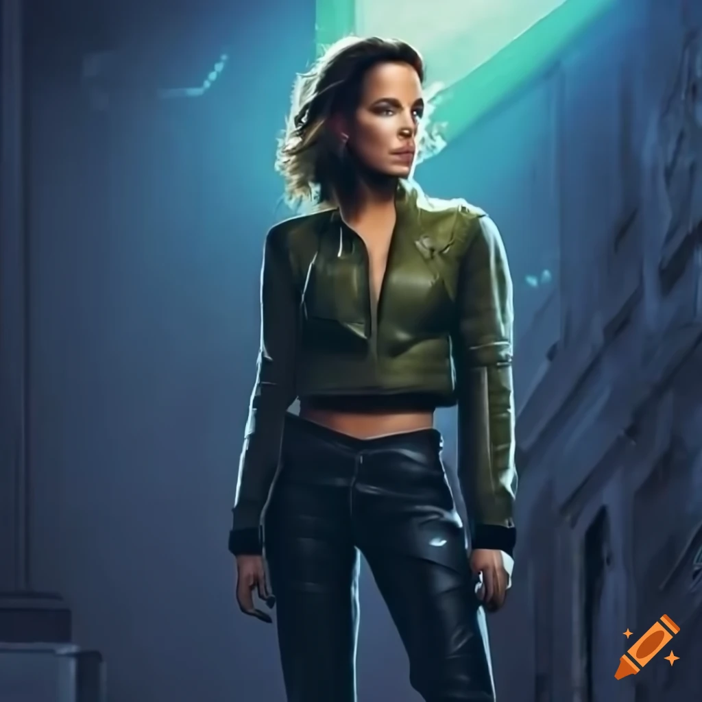 Portrait of a young actress standing in a doorway