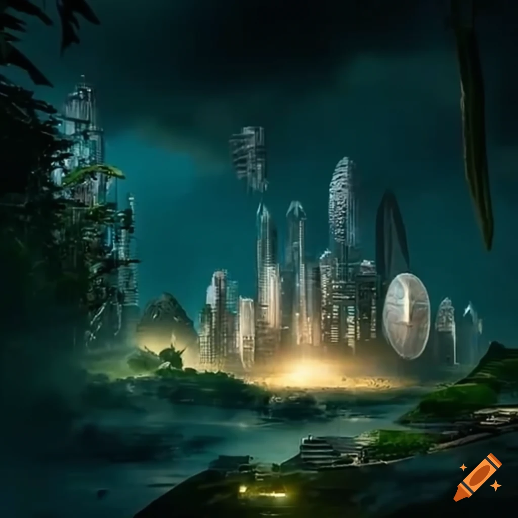Futuristic City With Jungle On Planet Venus On Craiyon futuristic-city-with-jungle-on-planet-venus-on-craiyon