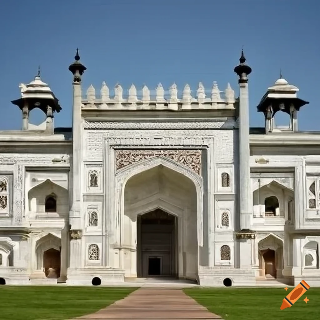 Frontal view of a mughal architectural style building