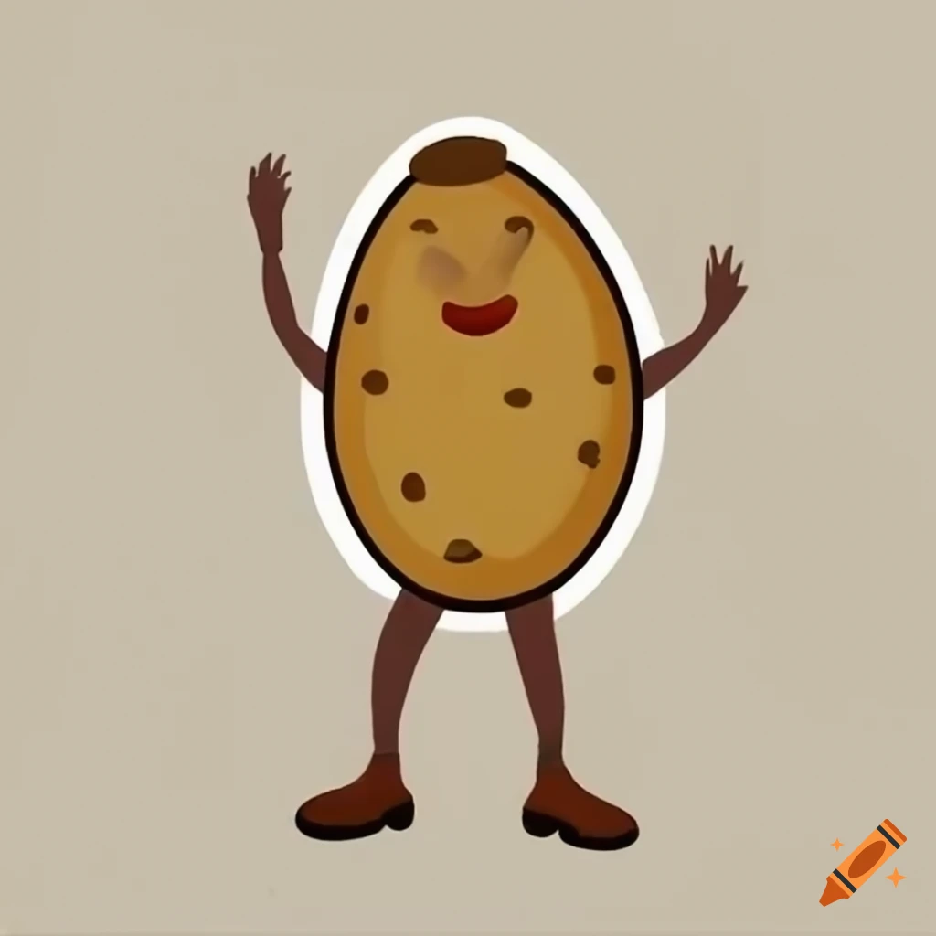 Cartoon illustration of a potato man