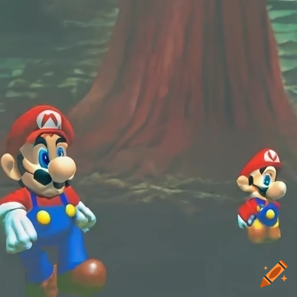 Rare 90s photo of super mario 64 beta version on Craiyon