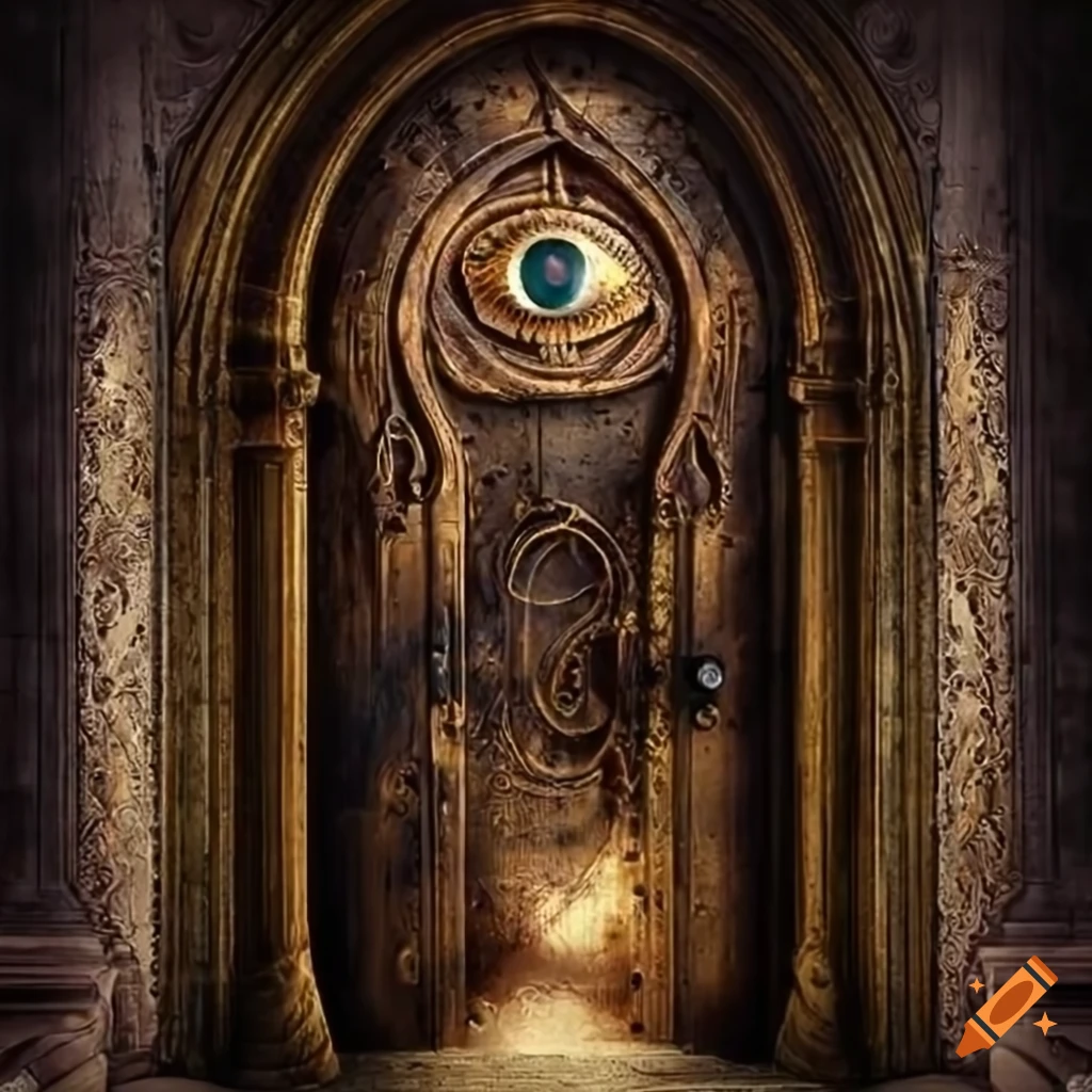 Steampunk door with all-seeing eye design on Craiyon
