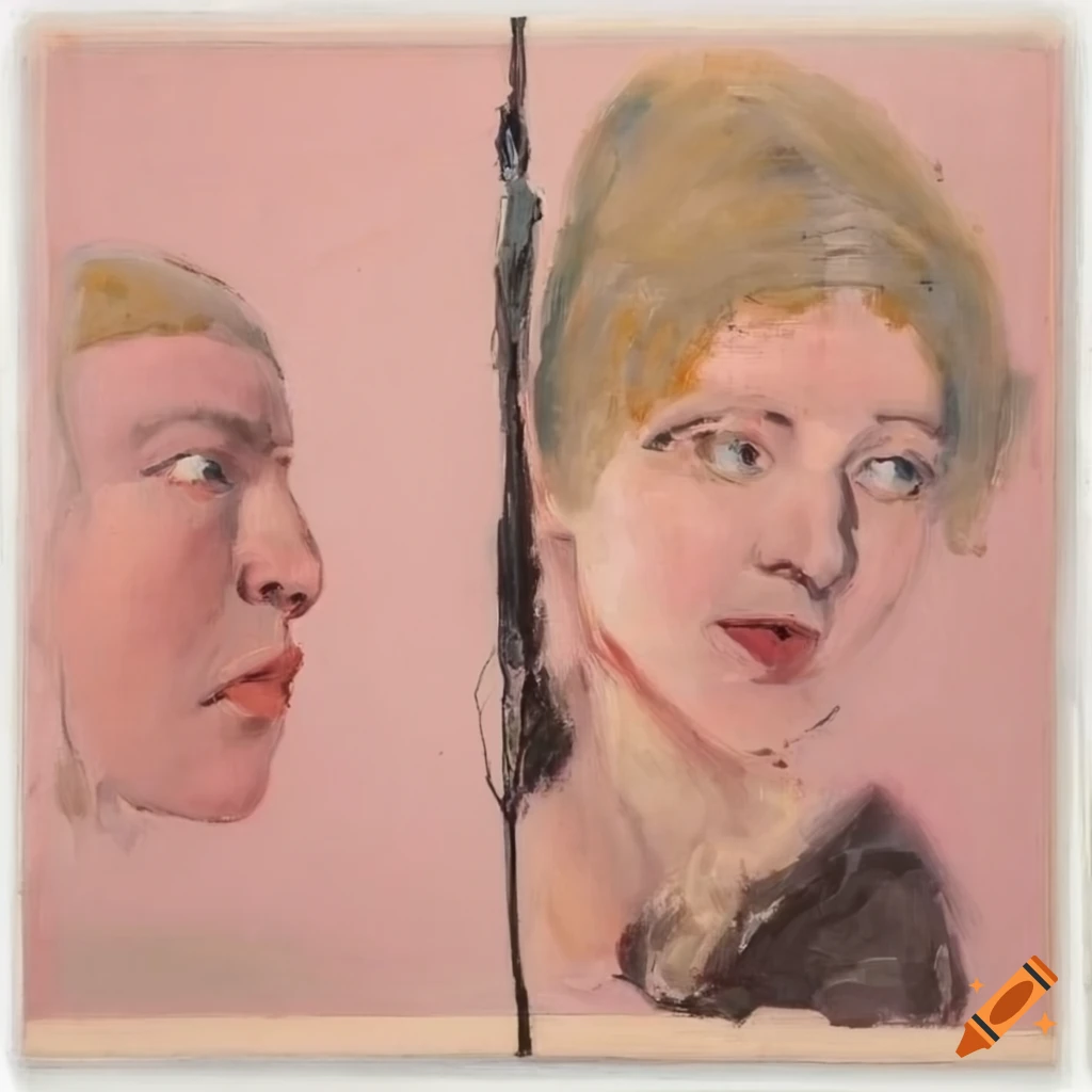 Portrait of two young ladies with timid expressions on Craiyon