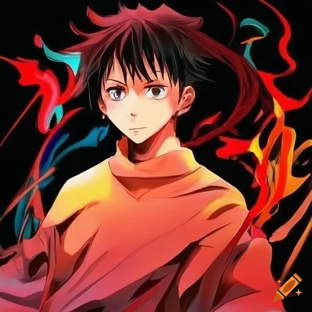 Vibrant artwork of yuta okkotsu from jujutsu kaisen on Craiyon