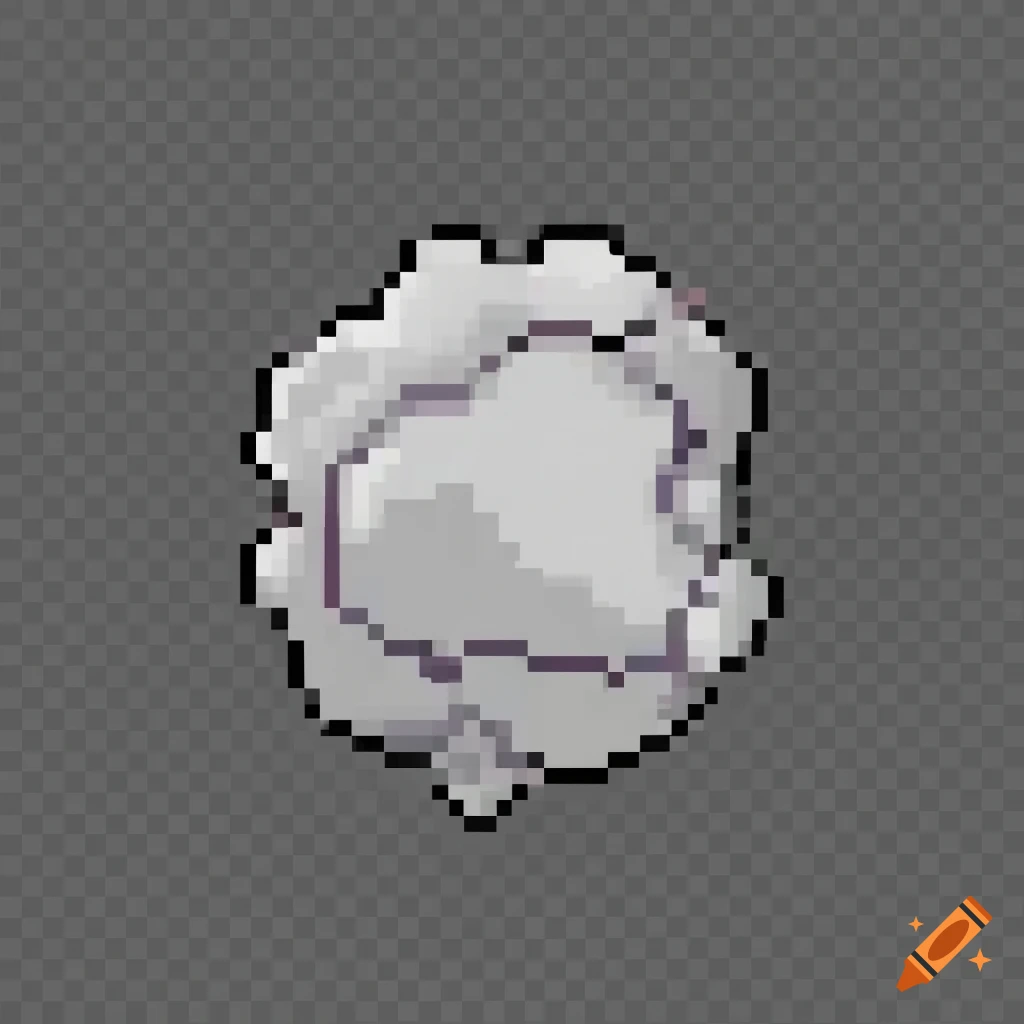 Pixel art of a white bubble on Craiyon