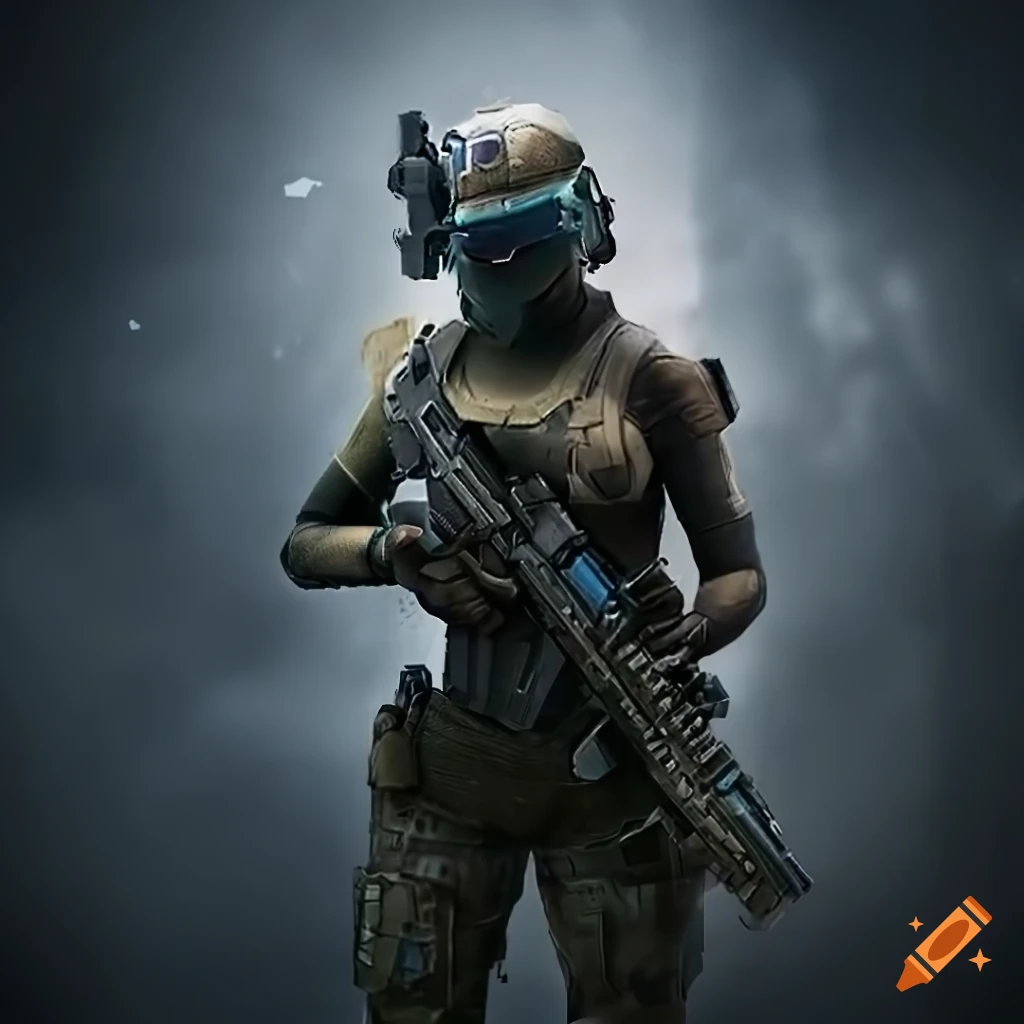 Photo realistic image of a futuristic female field medic in armor