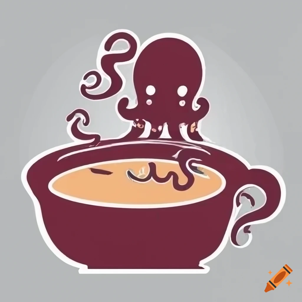 Logo of an octopus preparing soup