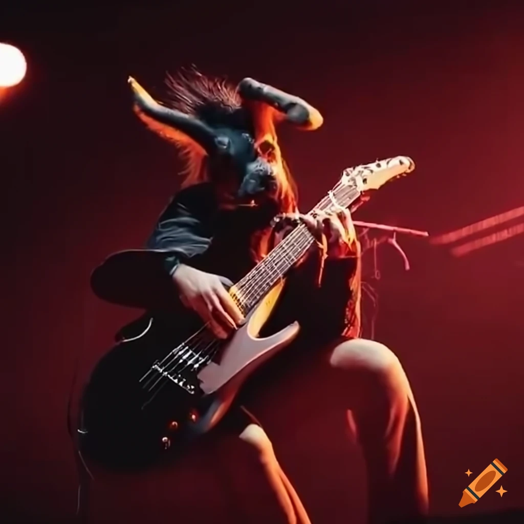 Fierce orc kings playing rock music on guitar on Craiyon