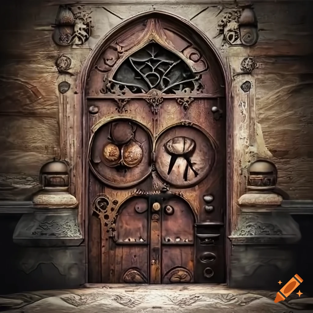 Steampunk portal with intricate clockwork design on Craiyon