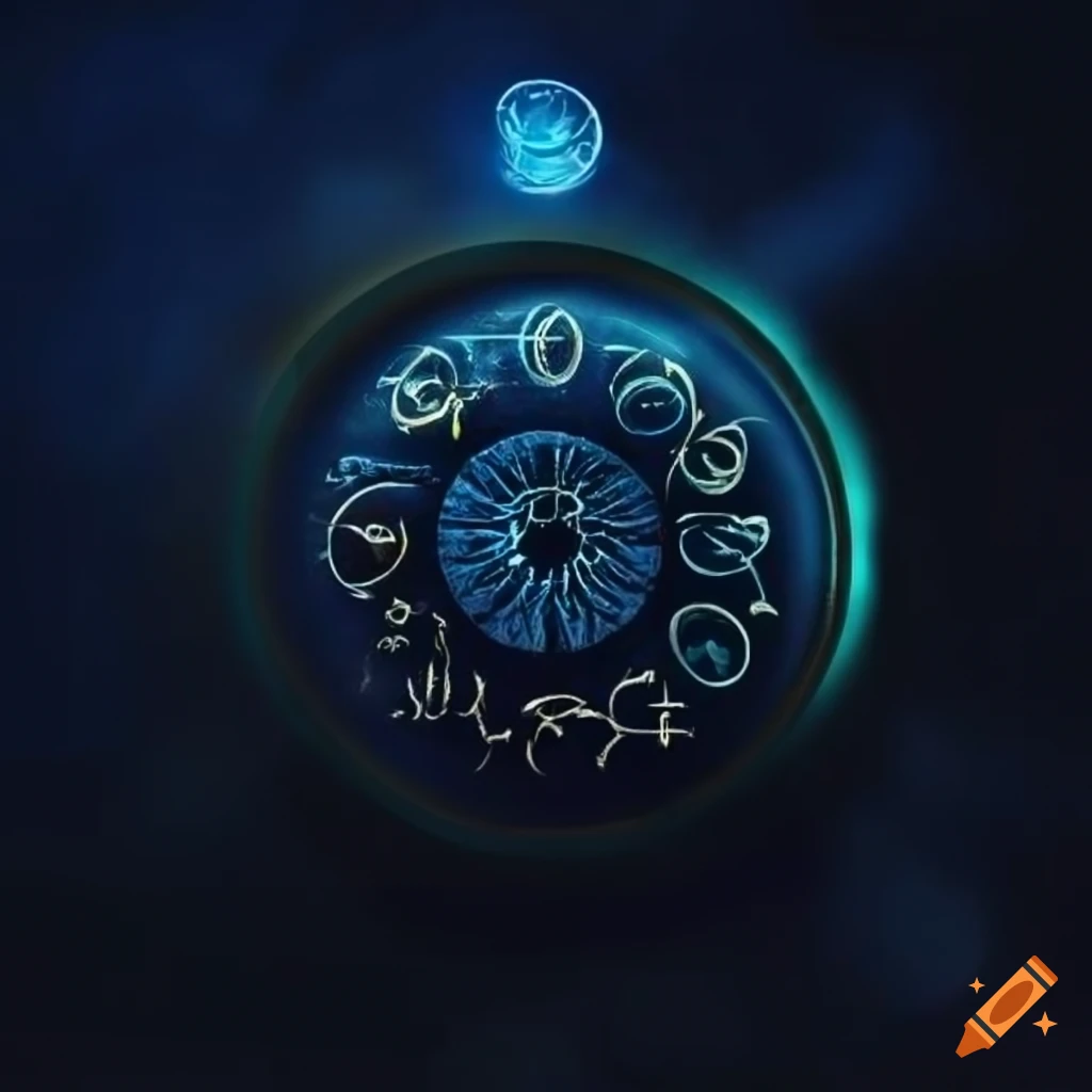 Poster with occult alphabet and symbols on Craiyon