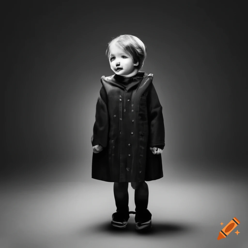 Frail figure, long torso with short arms, looks more like 3 children in ...