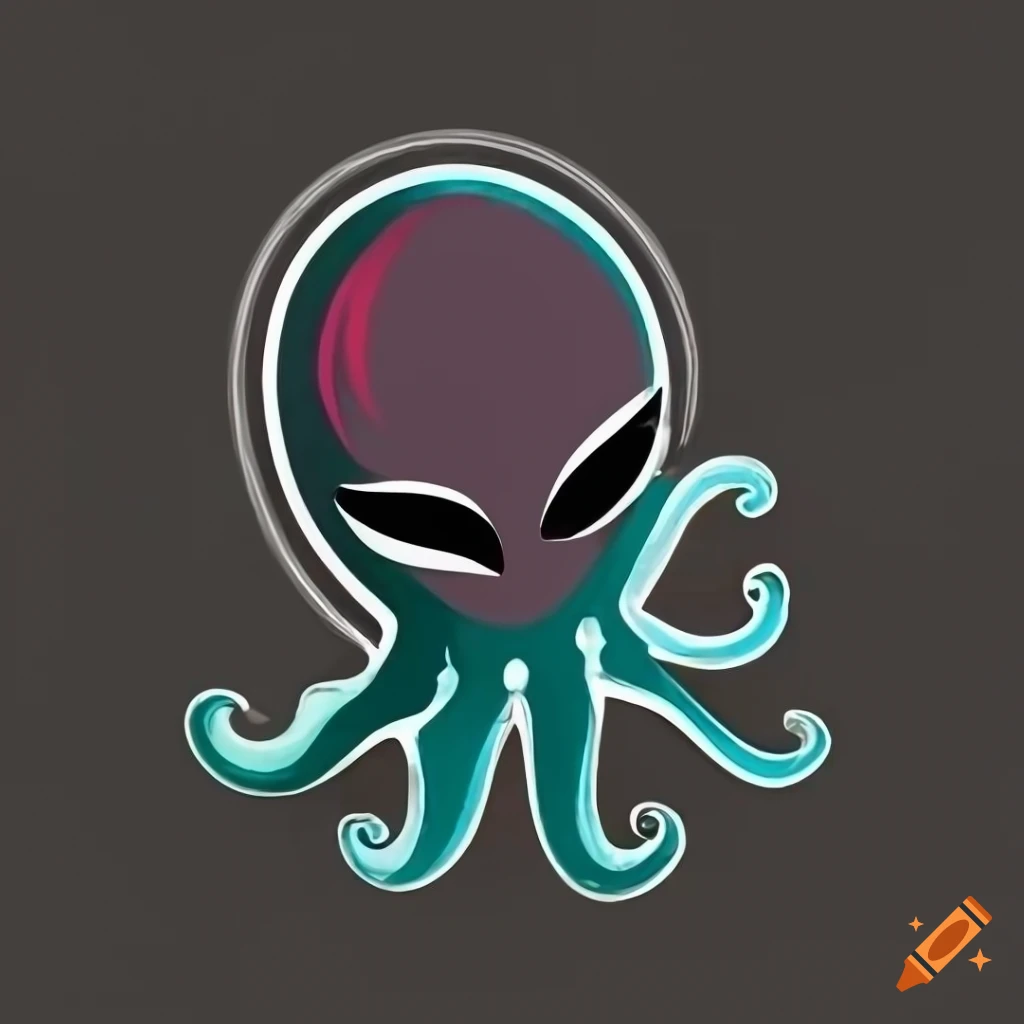 Octopus alien logo design
