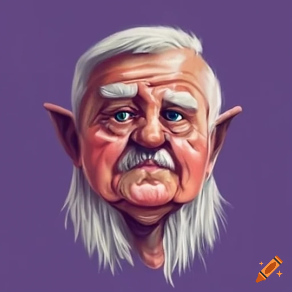 Deep gnome portrait with a starry sky background on Craiyon