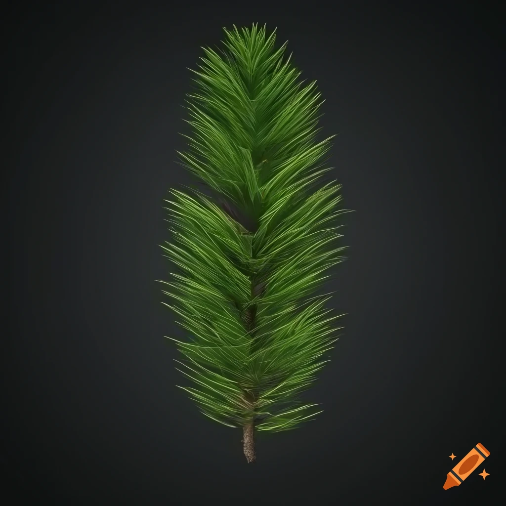 Close-up of a realistic pine tree branch on Craiyon