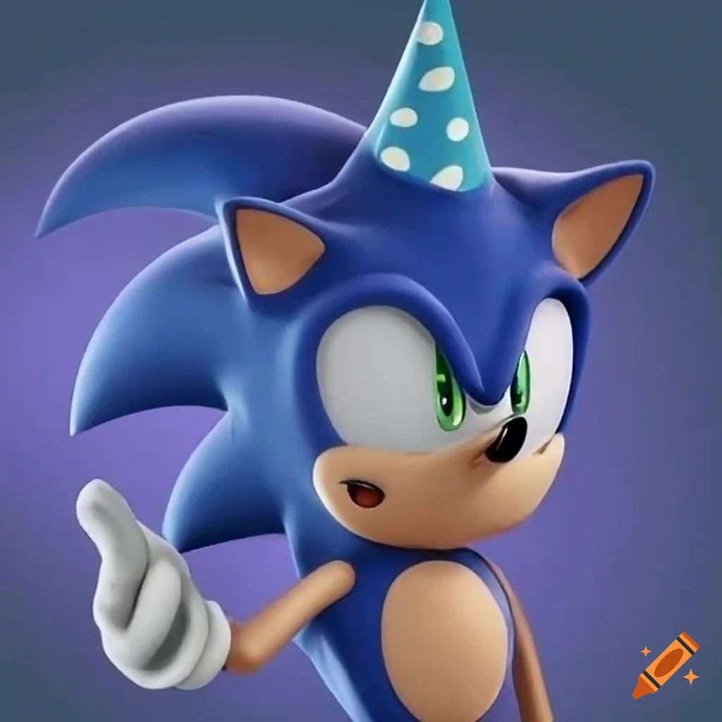 Sonic holding a card on Craiyon