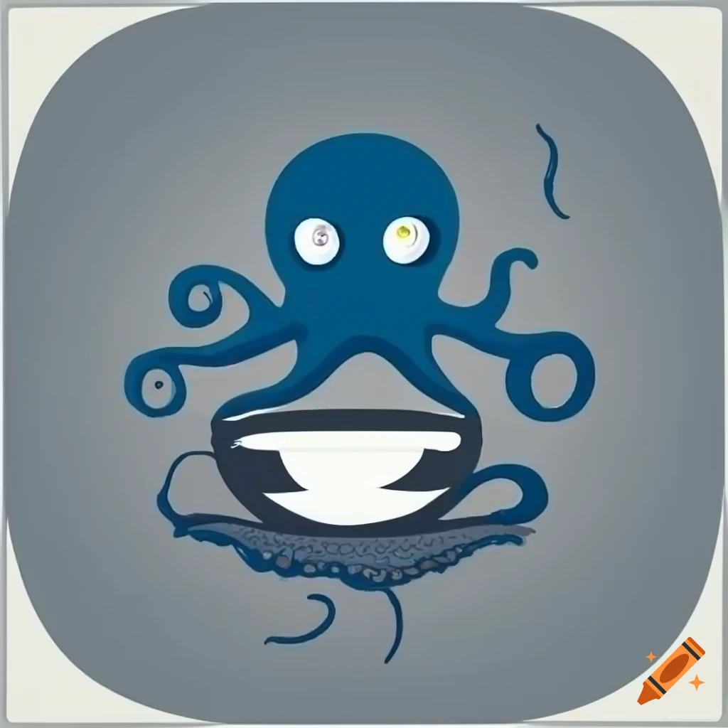 Octopus logo preparing soup