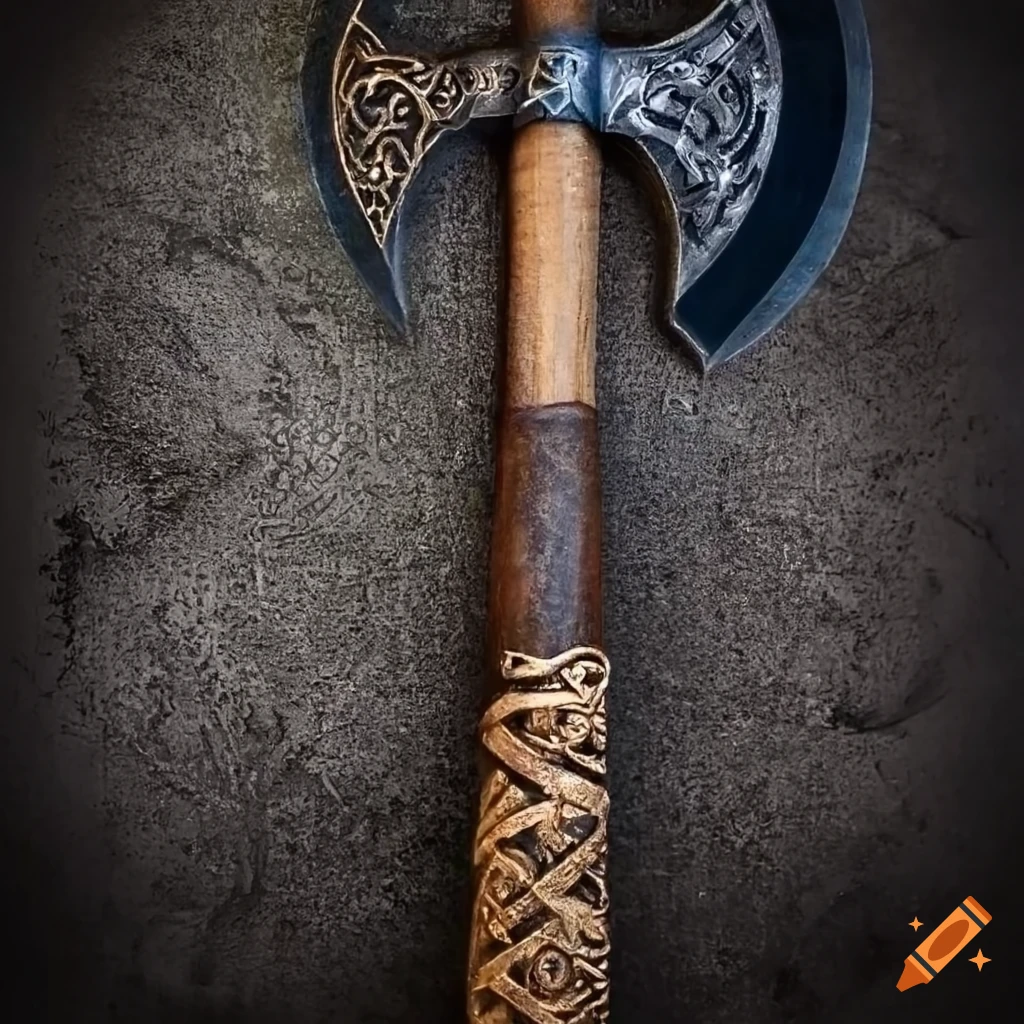 Detailed viking waraxe with engravings on Craiyon