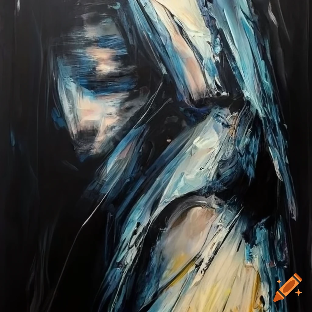 Abstract painting of a grieving mother on Craiyon