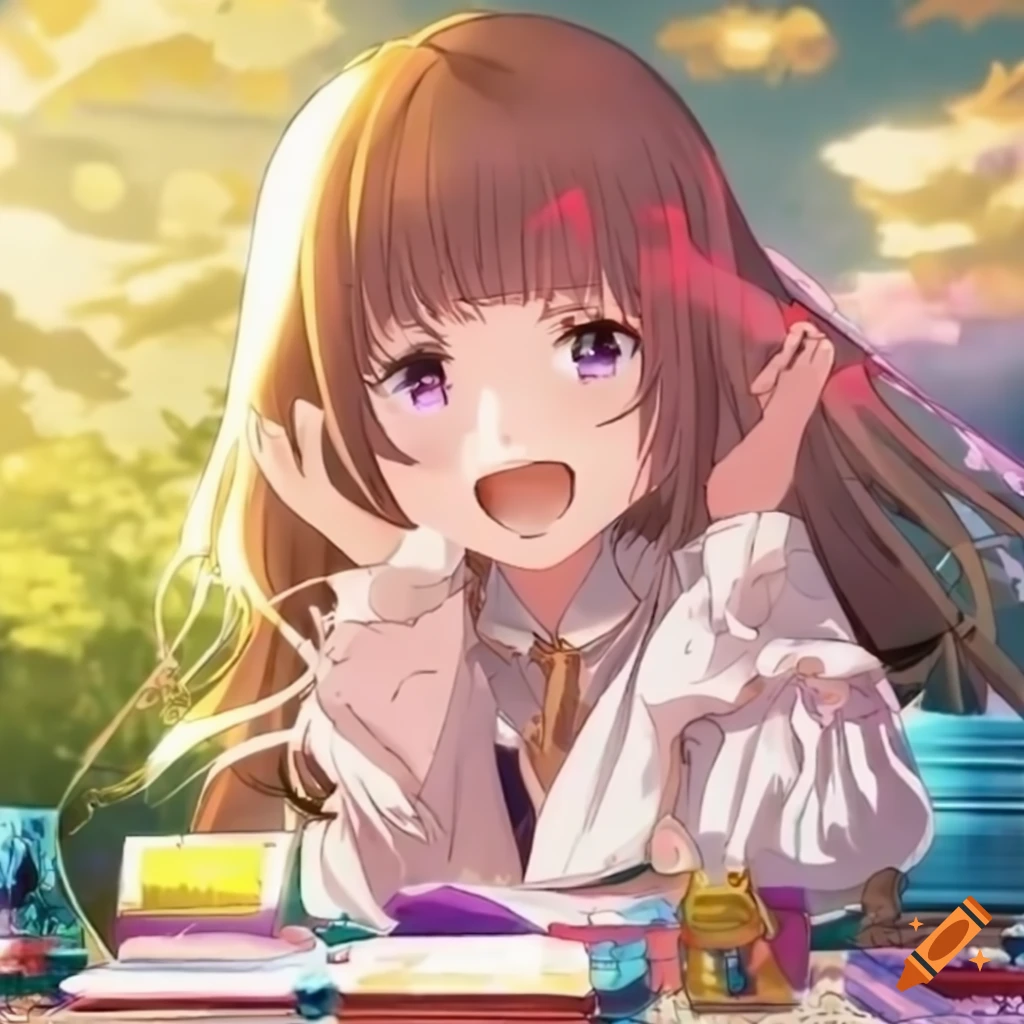 Anime Girls In A Book Market Filled With Science Literature anime-girls-in-a-book-market-filled-with-science-literature