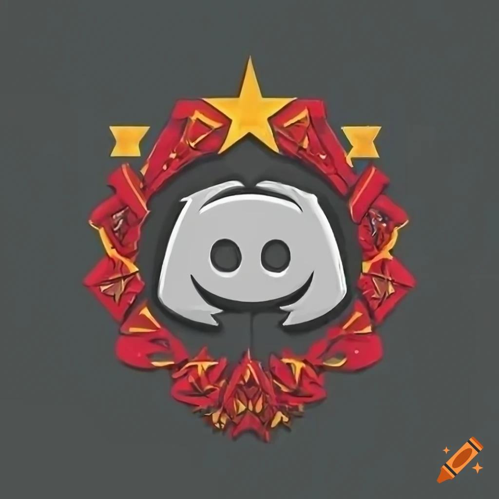 Discord logo with communist propaganda twist on Craiyon