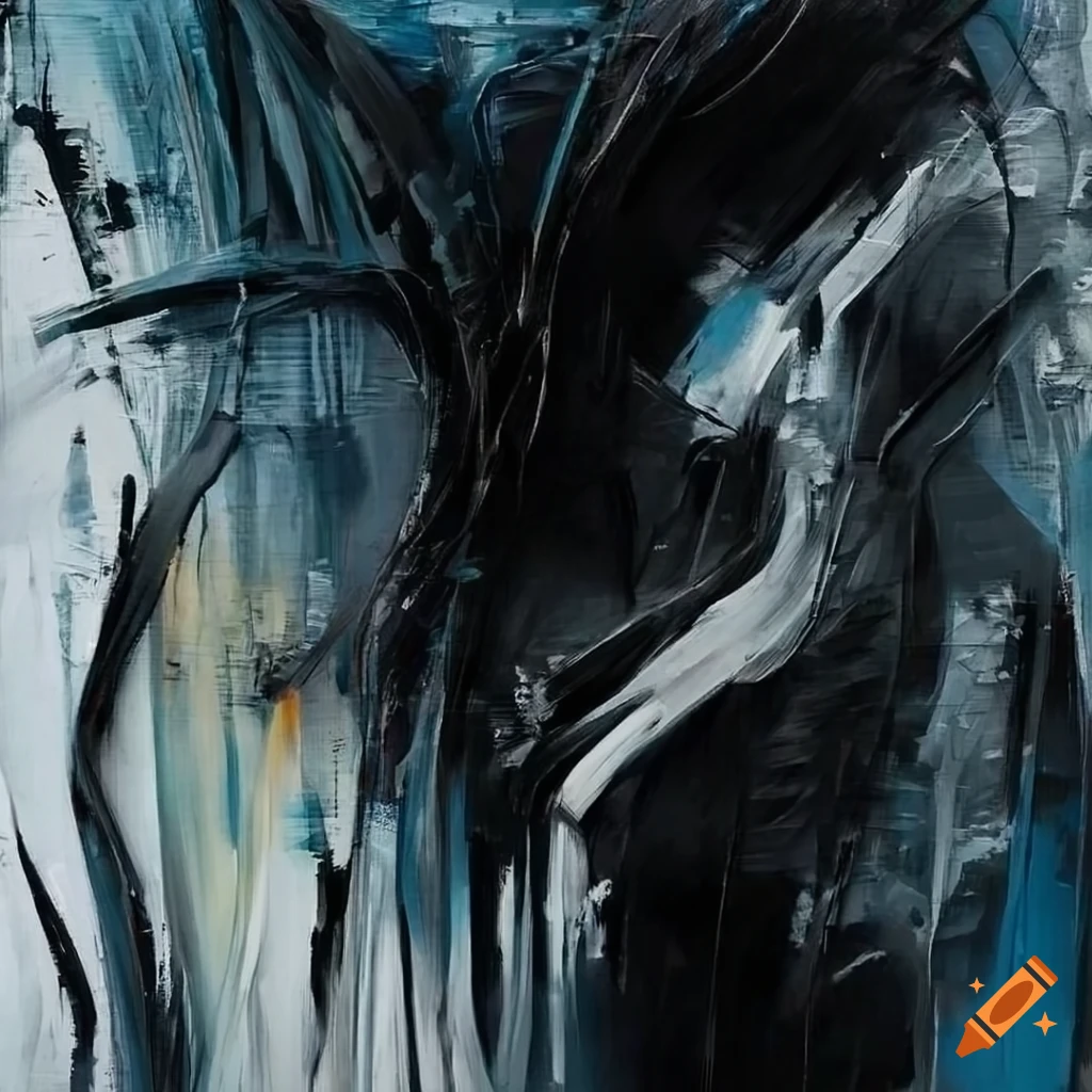 Abstract painting of a grieving mother on Craiyon