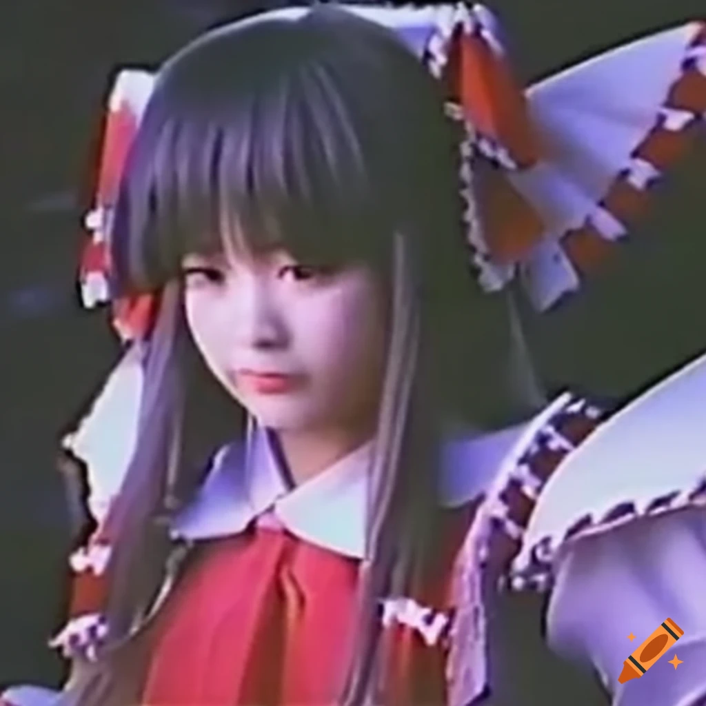 Reimu hakurei in red tracksuit mowing the lawn at an australian house ...