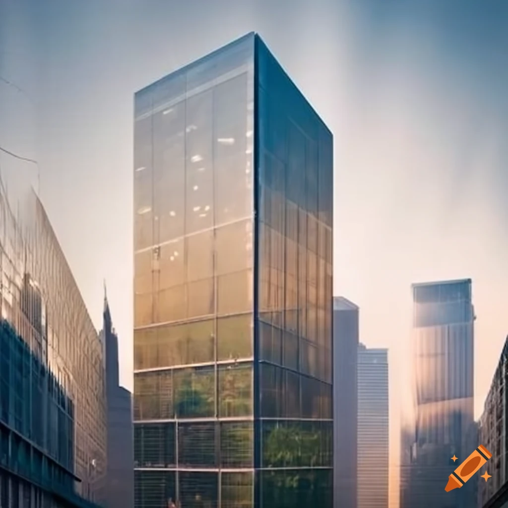 Office skyscraper with integrated greenhouse on Craiyon