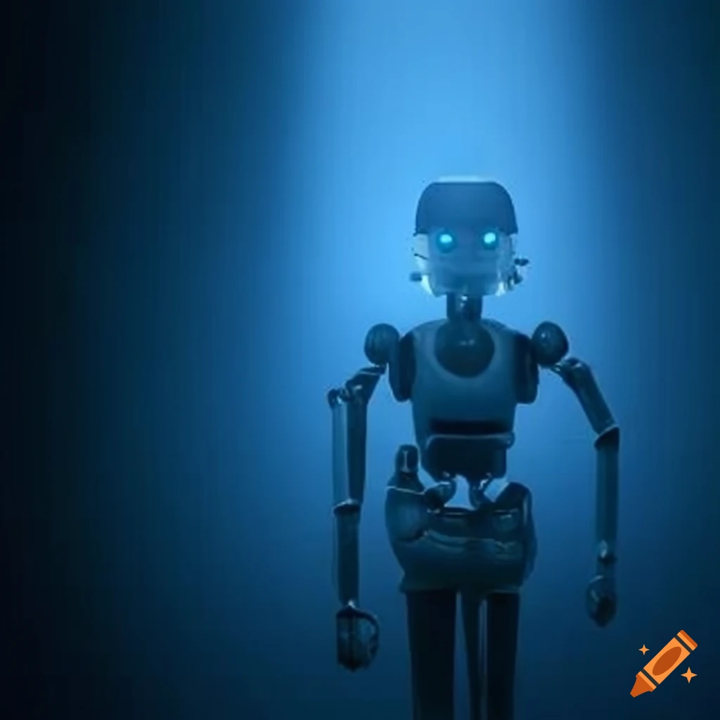 Mysterious mist surrounding a robotic figure