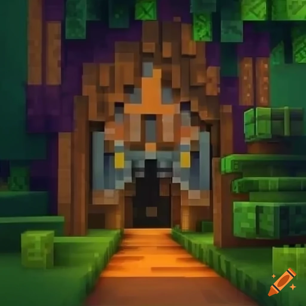 Impressive minecraft art scenery with intricate details on Craiyon