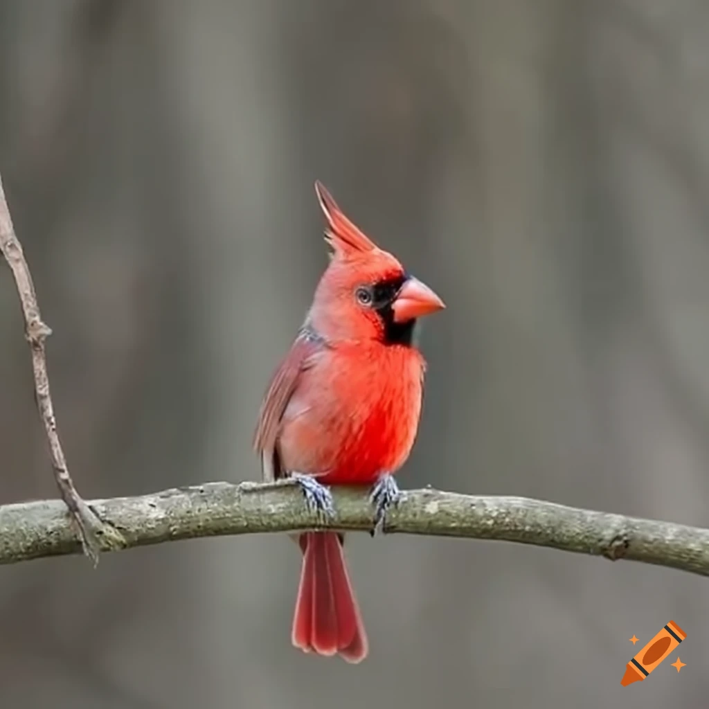 Cardinal bird perched on a branch on Craiyon