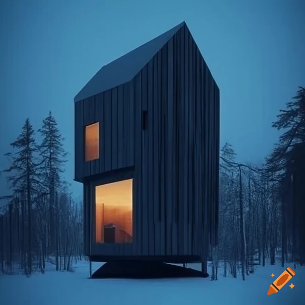 Nordic minimalistic tower cabin architecture