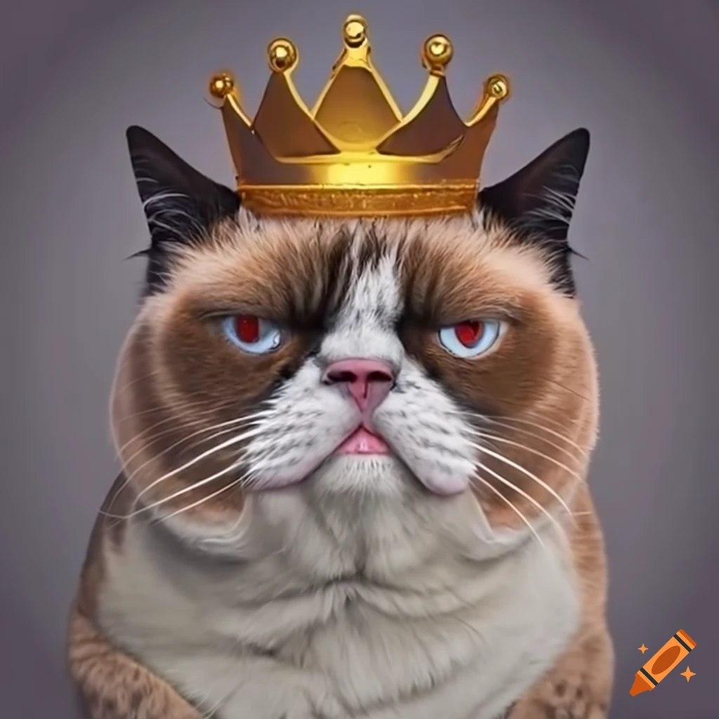 Grumpy cat lying down on Craiyon