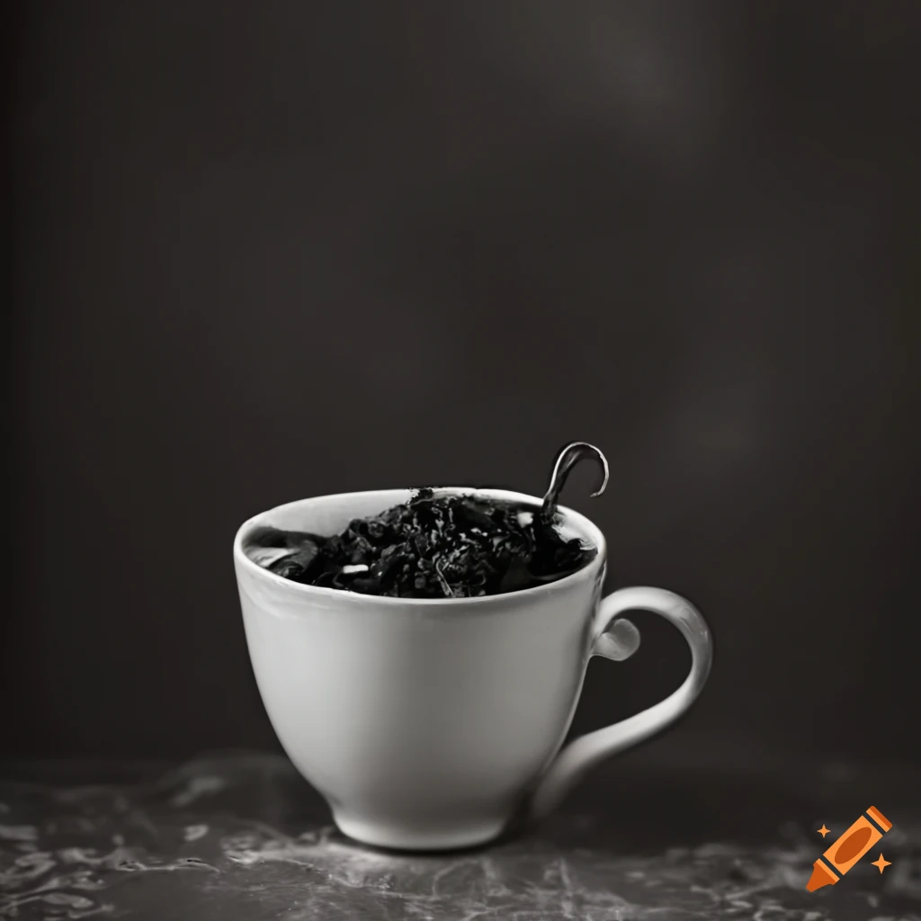 Steamed ink in a tea cup