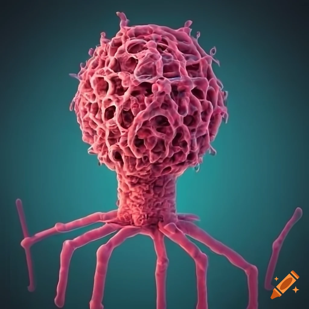 Illustration of a bacteriophage on Craiyon